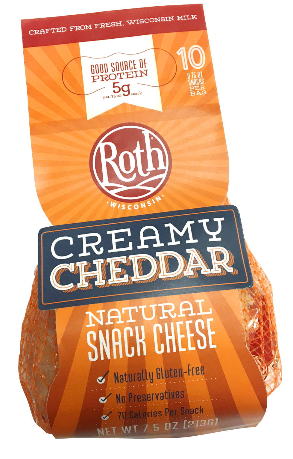 Roth Creamy Cheddar Snack Cheese - Retail Bag - Emmi Roth
